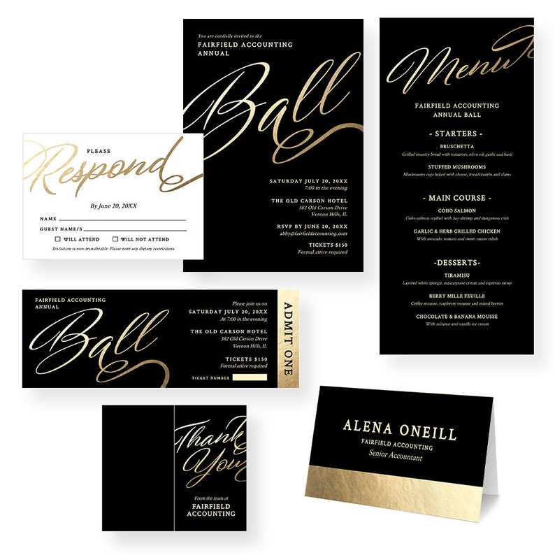 Ball Party Invitation Template, Elegant Annual Client Appreciation Ball ...