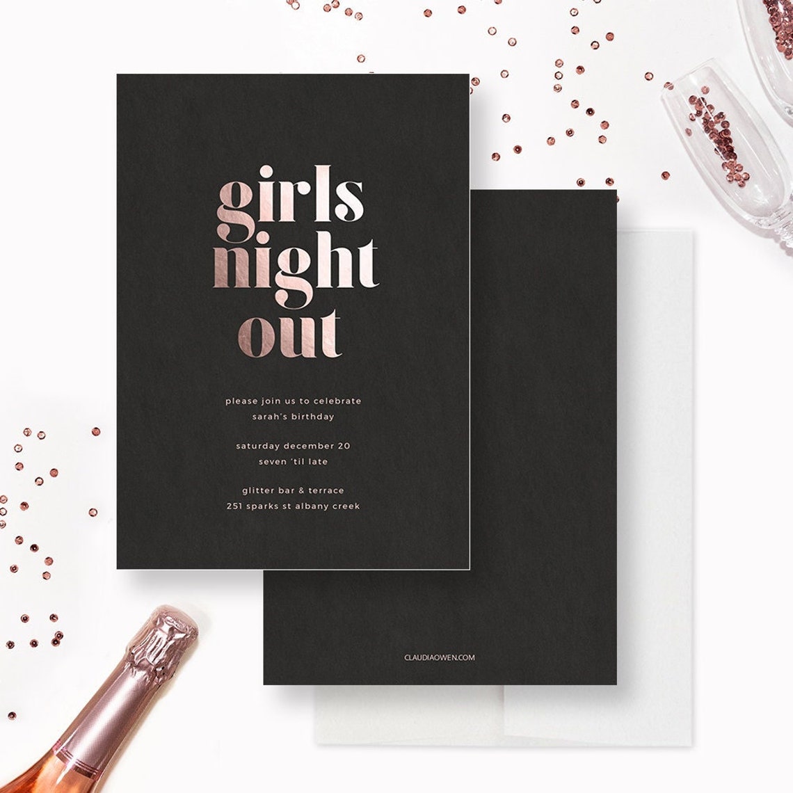 Girls Night Out Party Invitation Editable Template Elegant | Etsy