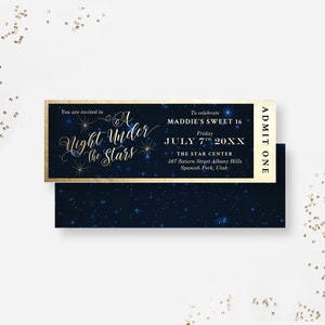 High School Prom Night Ticket, an Enchanted Evening Under the Stars ...