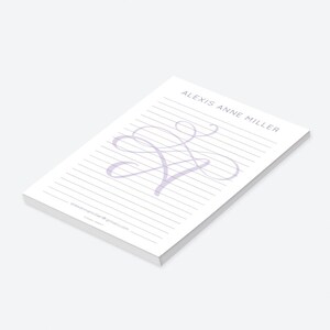 Personalized Office Desk Notepad, Boss Employee Coworker Monogrammed Gift, Professional Script ...