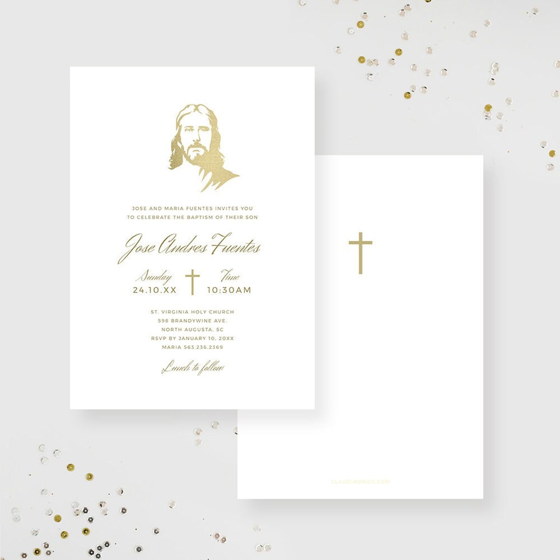 Jesus Christ Printable Invitations Catholic Baptism Digital - Etsy UK