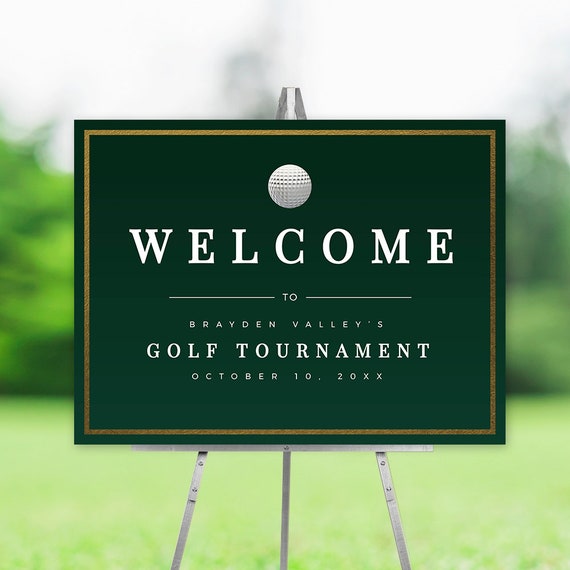 Golf Birthday Party Welcome Sign Editable Template Printable - Etsy