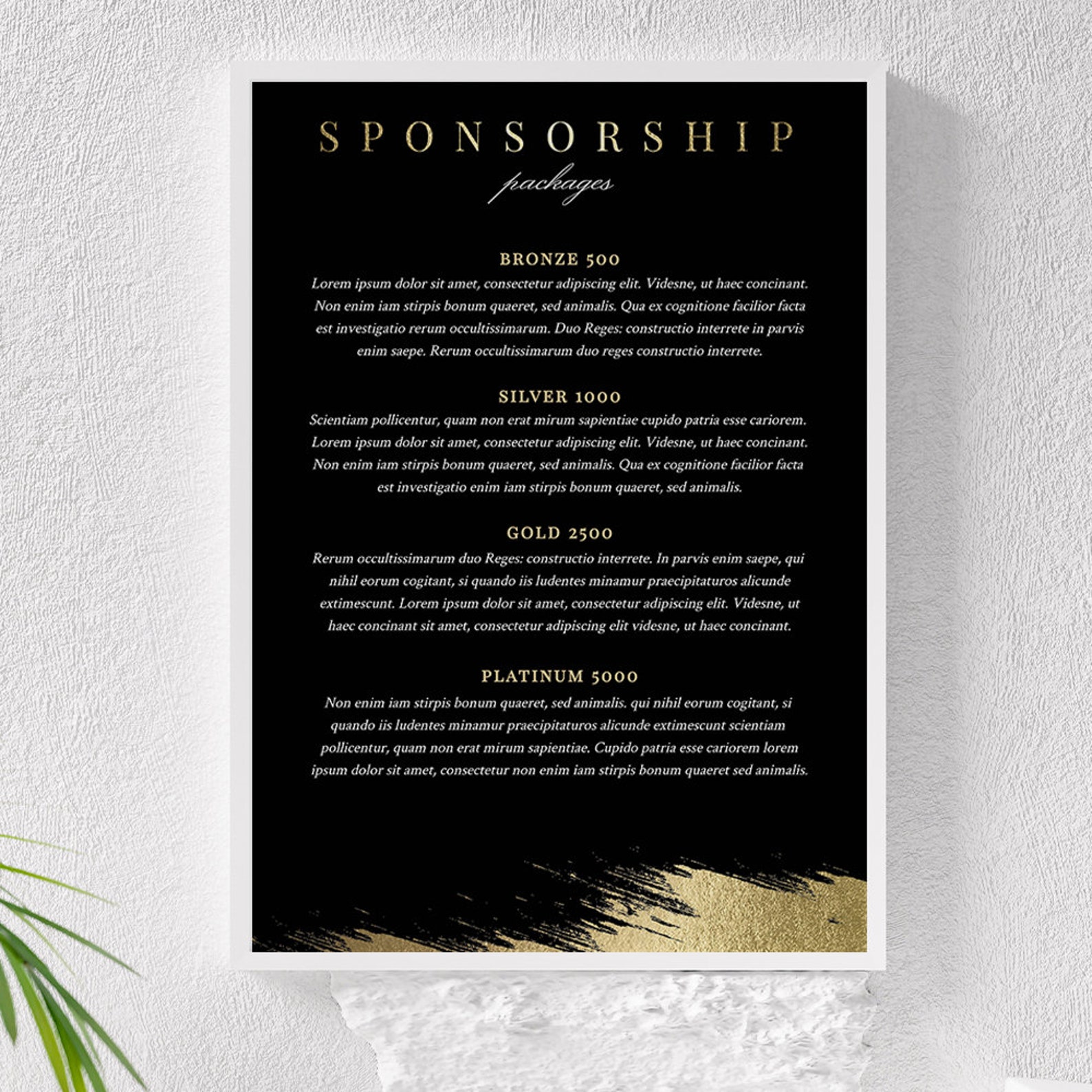 Gala Party Invitation Editable Template, Business Sponsorship Form ...