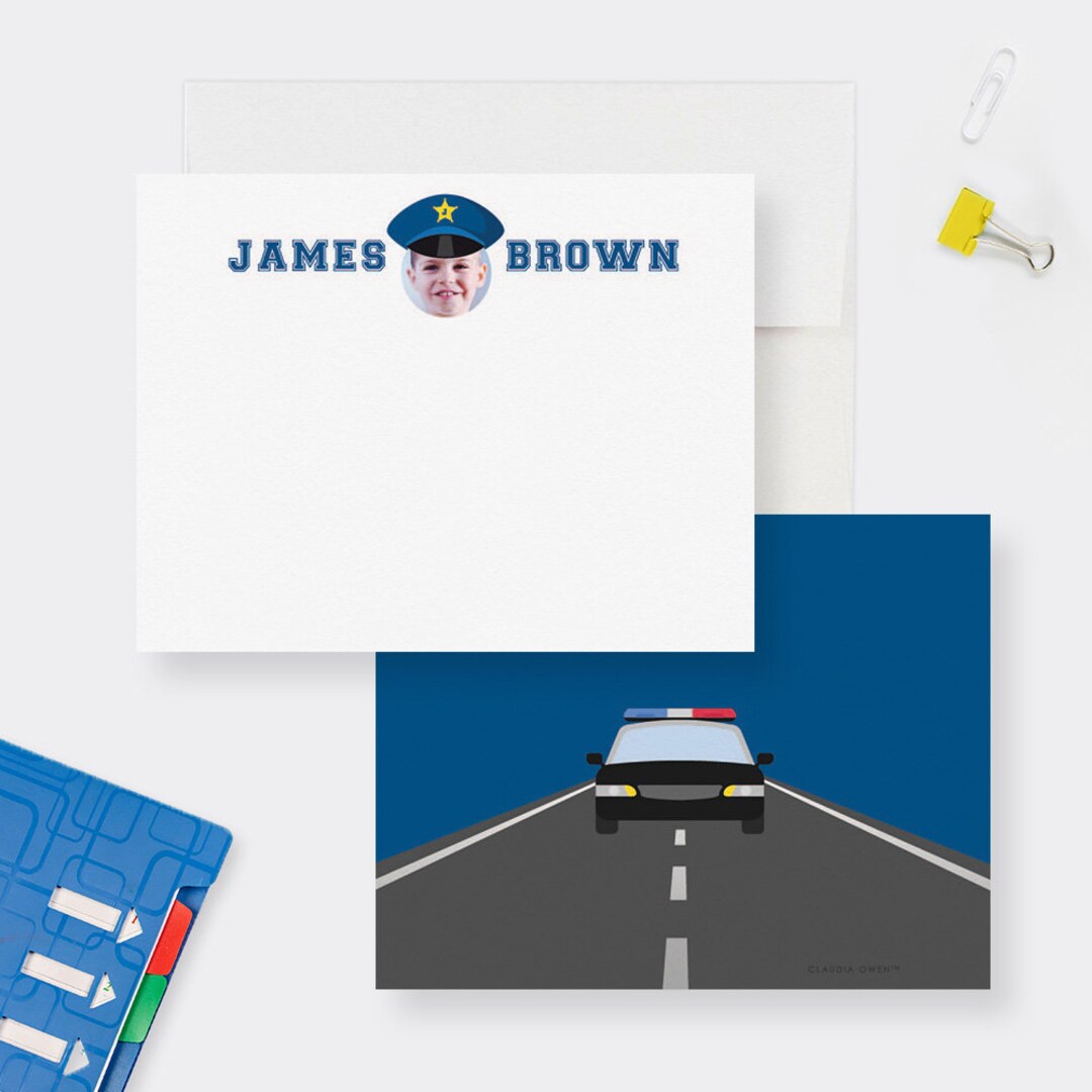 Policeman Note Card Stationery, Police Officer Thank You Gift for ...