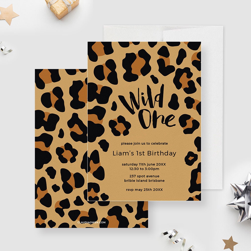 Wild One Birthday Party Invitation Set Editable Template | Etsy