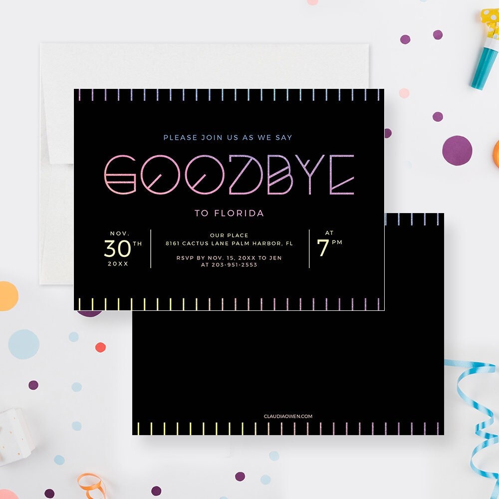 Goodbye Party Invitation Template, Leaving Party Printable Digital ...