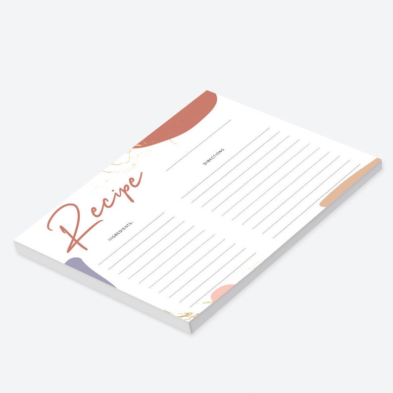 Recipe Notepad Stationary for Women Custom Stationary Kitchen - Etsy
