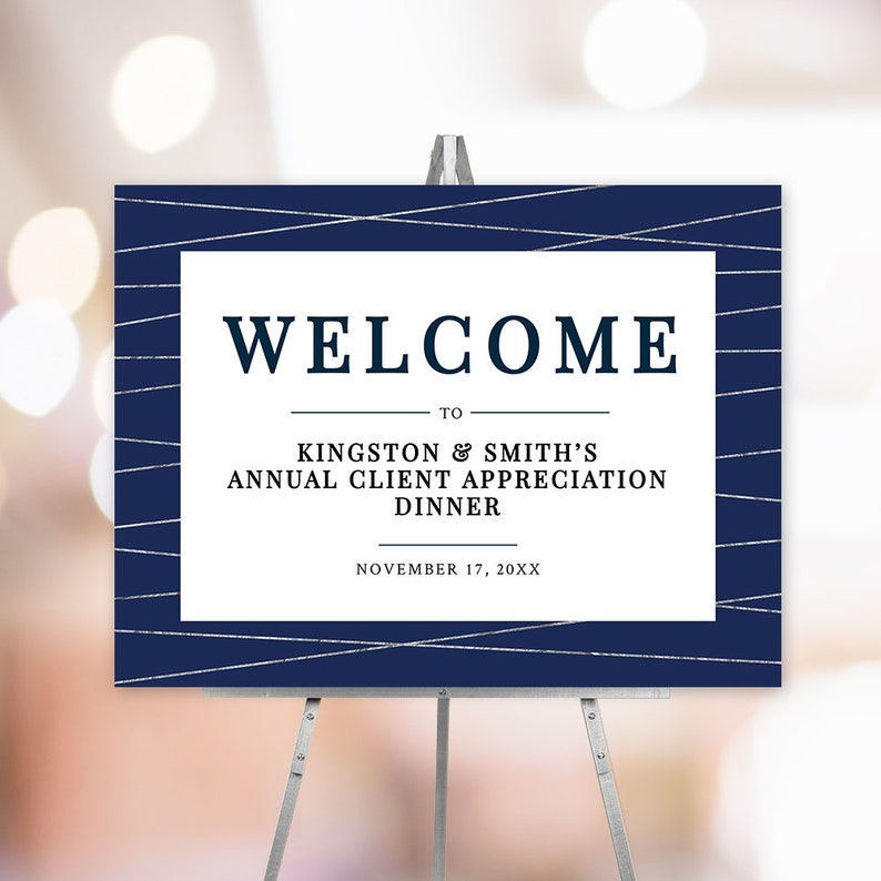Business Welcome Sign, Professional Work Party Printable Sign, Company ...
