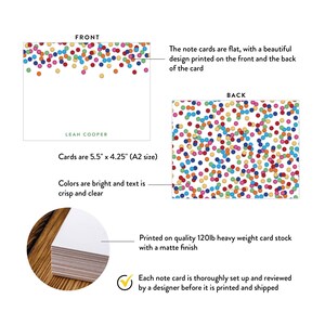 Colorful Confetti Note Card, Custom Note Cards Thank You Note Card ...