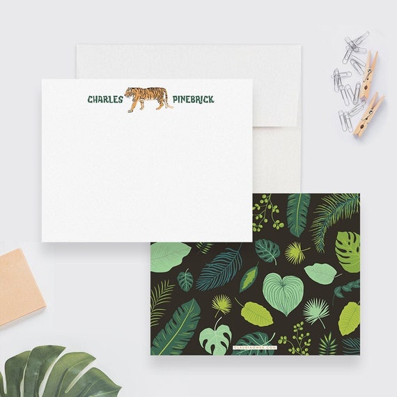 Tiger Note Cards Custom Tiger Personal Stationery Animal - Etsy