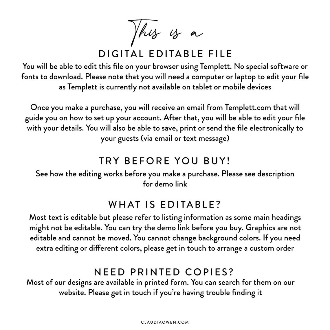 Programme Template Digital Download, Elegant Event Flyer for Business ...