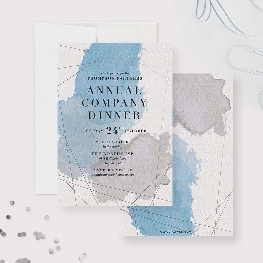Company Printed Party Invitation, Work Anniversary Business Awards ...