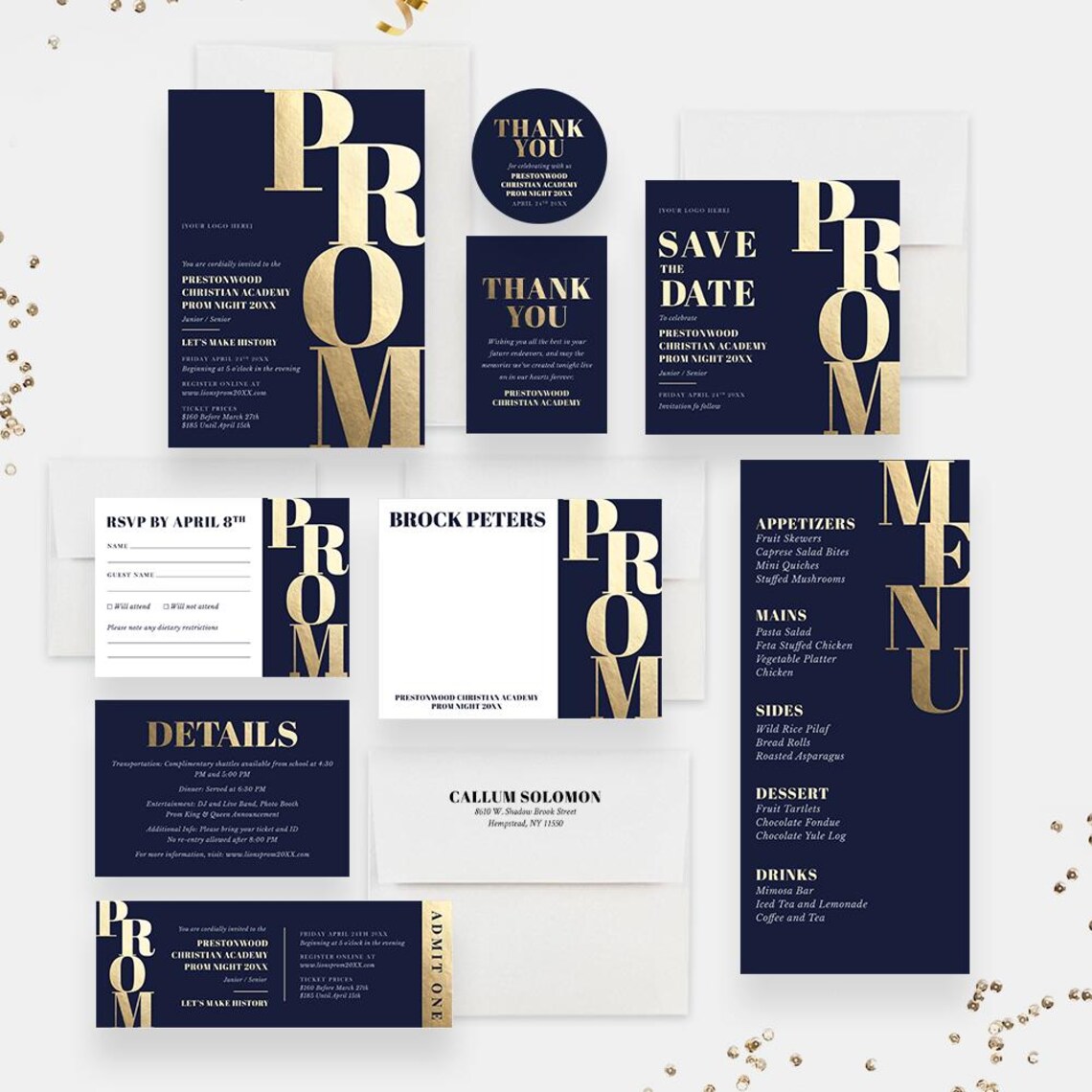 Elegant Prom Night Invitation Card, Junior Senior Prom Invites With ...