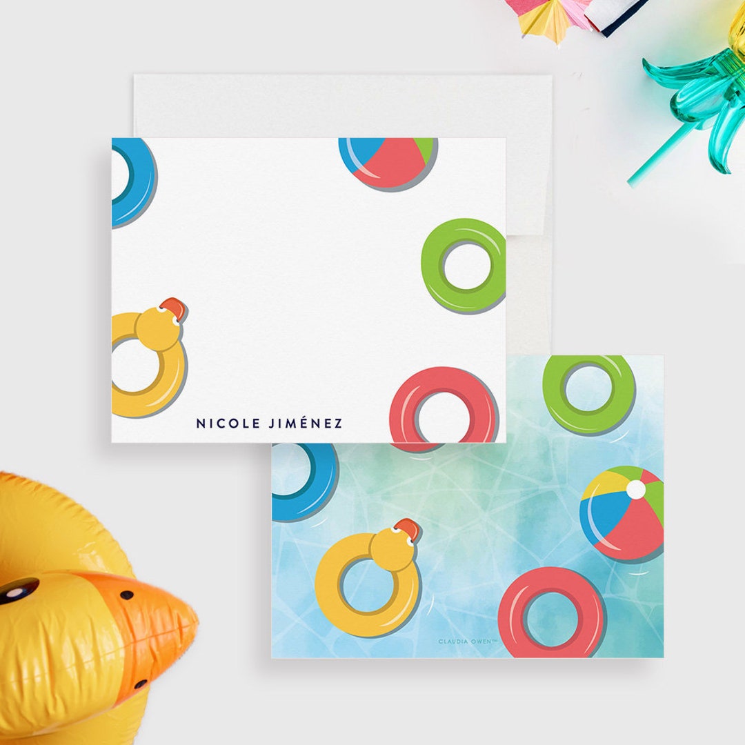 Pool Party Birthday Thank You Cards, Summer Party Thank You Notes ...
