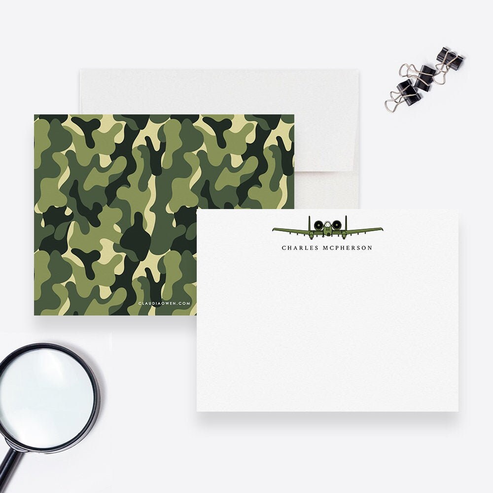 Army Stationery Custom Camo Pattern Card Envelope Set Camo | Etsy