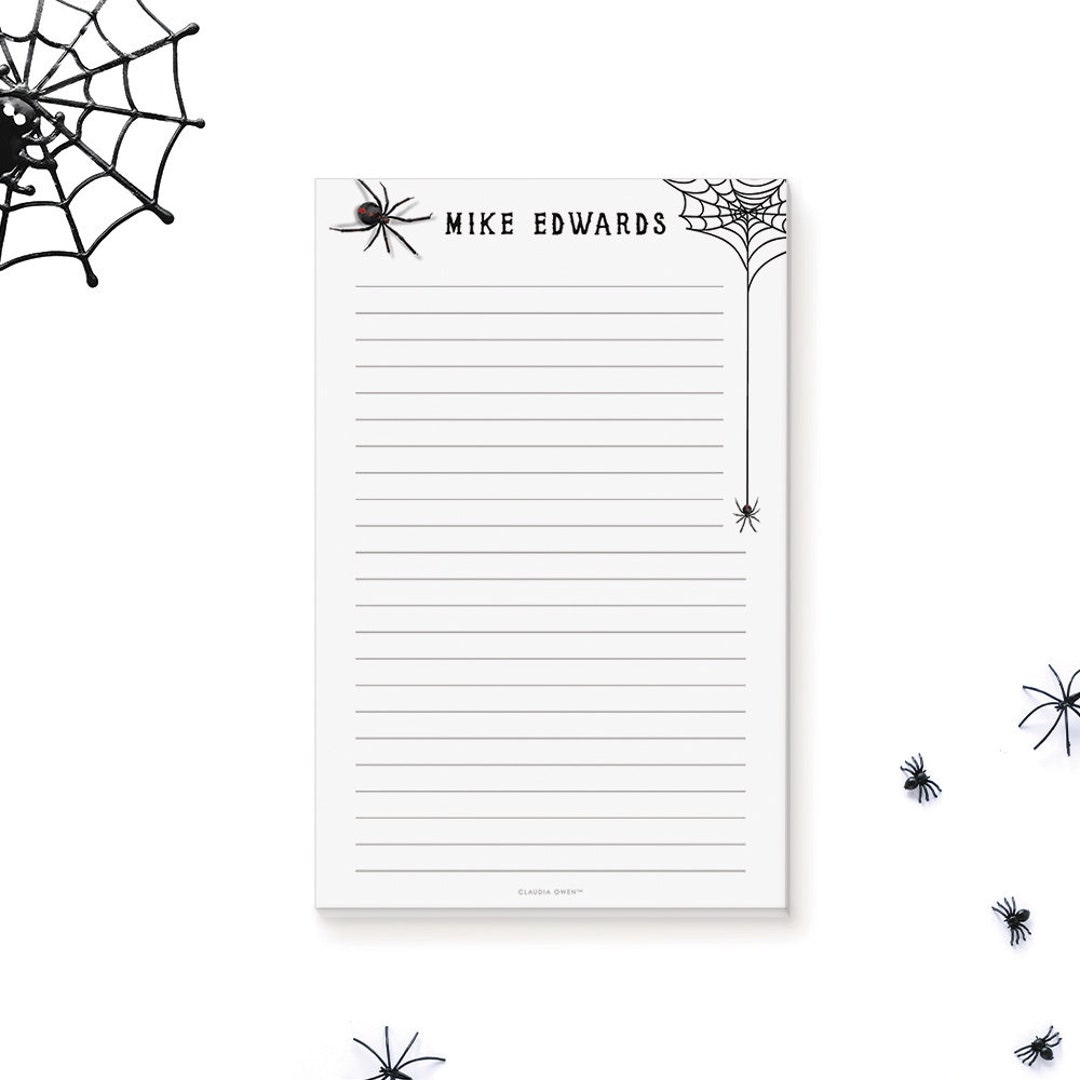Personalized Spider Notepad, Halloween Stationary Gifts for Boys and ...