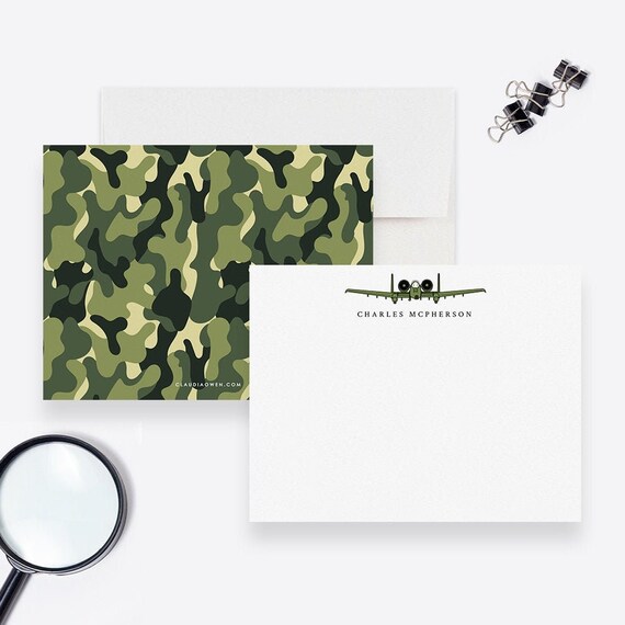 Army Stationery Custom Camo Pattern Card Envelope Set Camo | Etsy