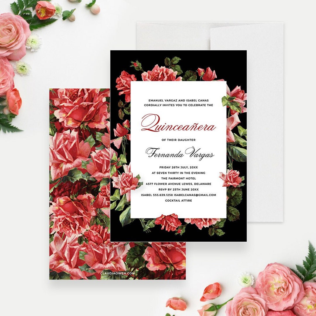 Quinceanera Party Invitation Personalized, Mis Quince Anos 15th ...