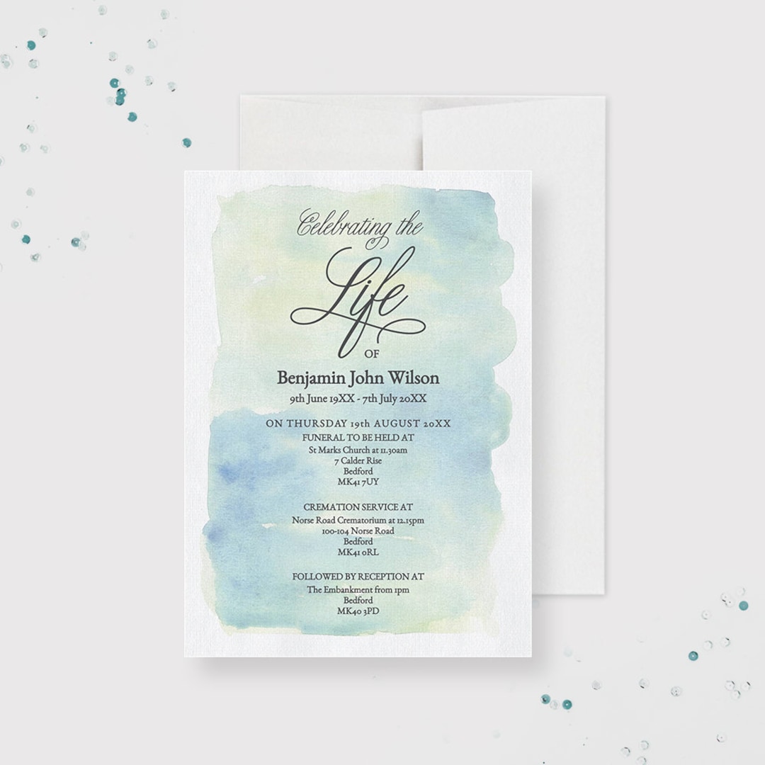 Memorial Service Invitation Template for Men and Women, Celebration of ...