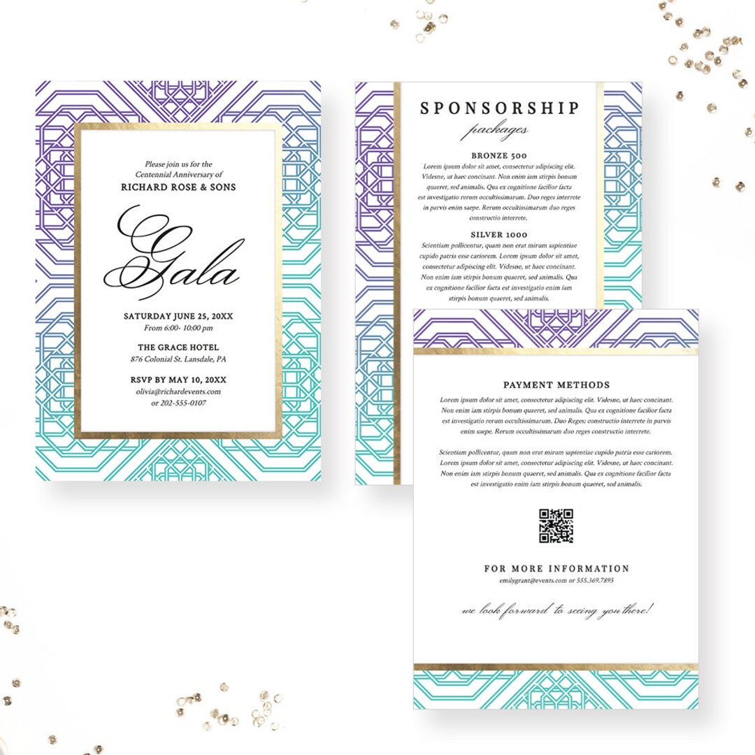 Gala Invitation Editable Template, Business Invitation Digital Download ...