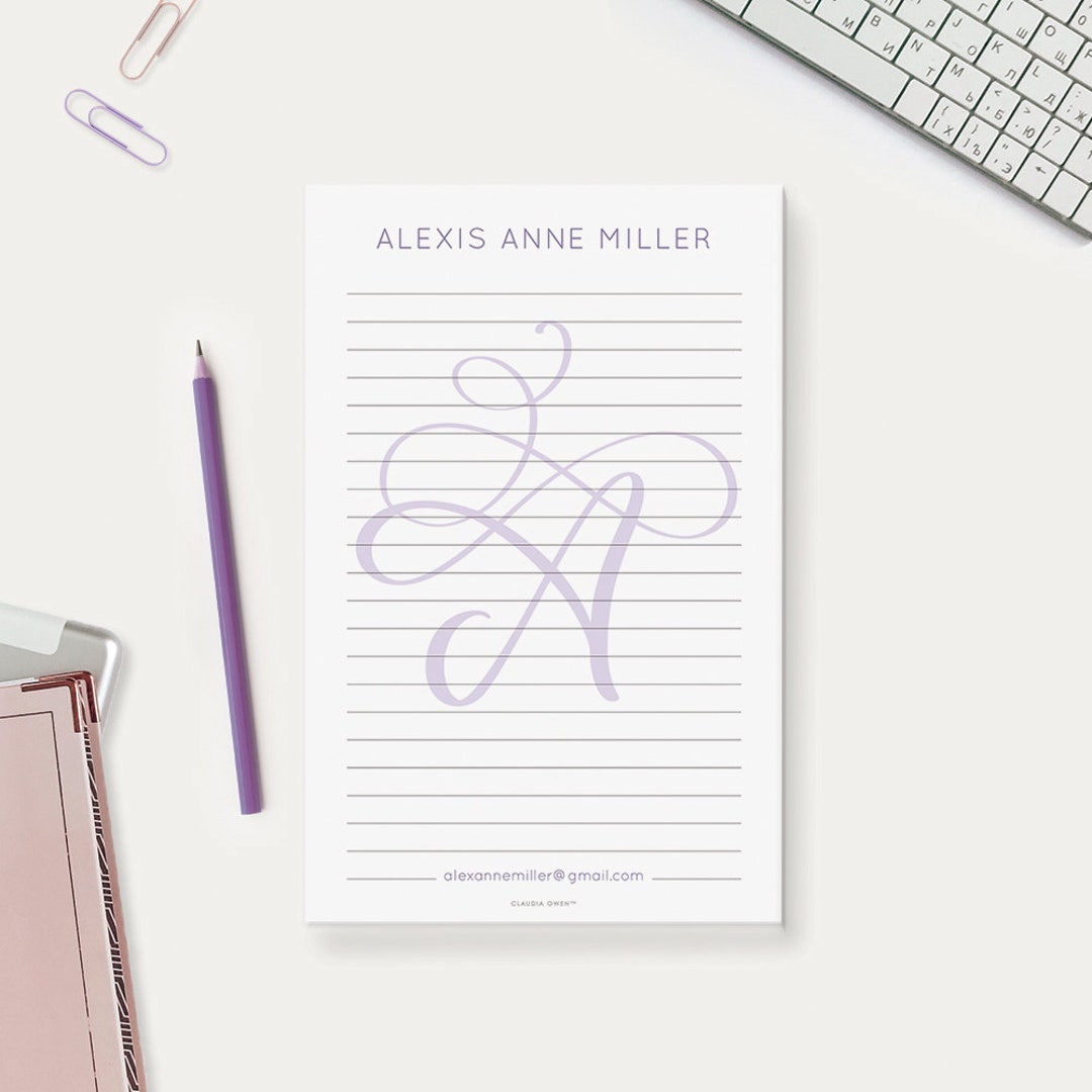 Personalized Office Desk Notepad, Boss Employee Coworker Monogrammed ...