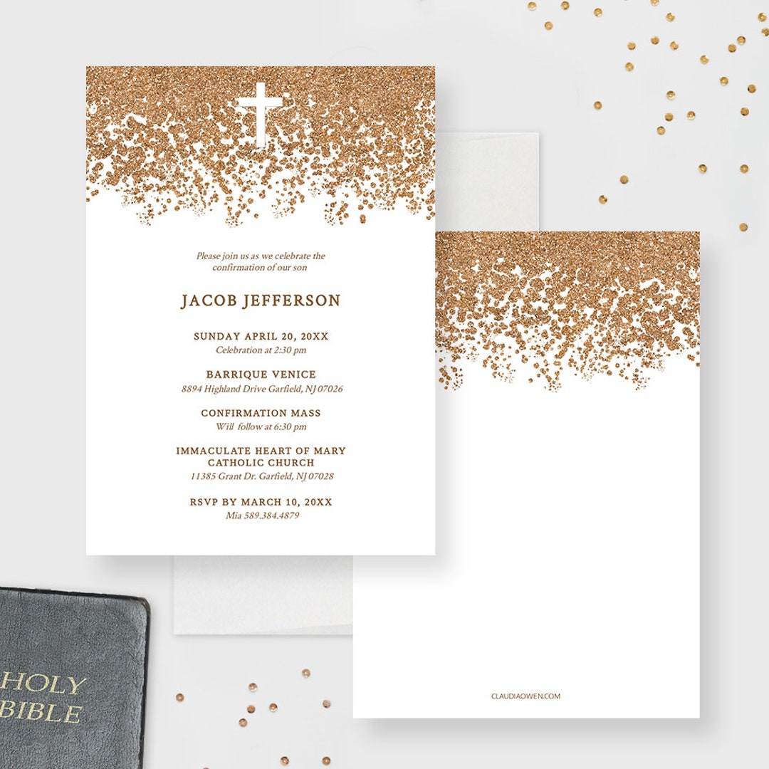 Baptism Invitation Edit Yourself Template, Confirmation Invites Digital ...