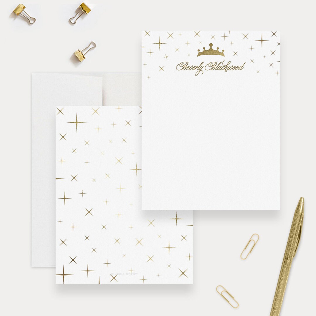 Princess Tiara Stationery Note Card, Girl Stationery Thank You Notes ...