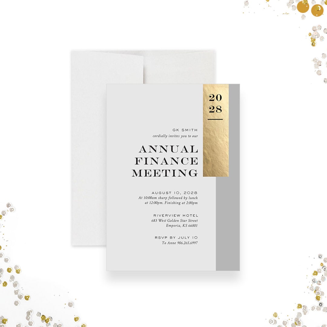 Annual Finance Meeting Invitation, Corporate Business Party Invites ...