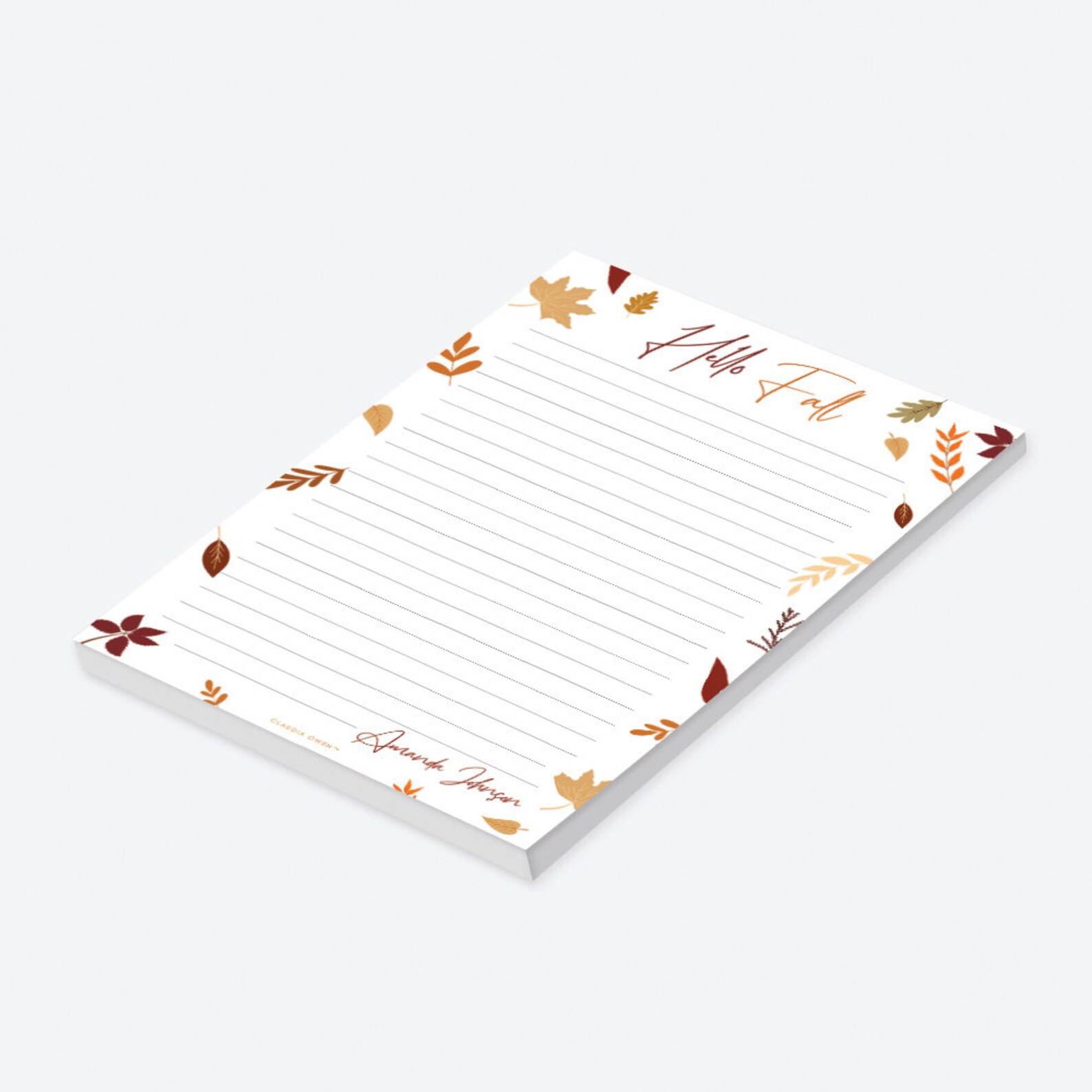 Hello Fall Notepad, Personalized Thanksgiving Gifts for Women Friend ...