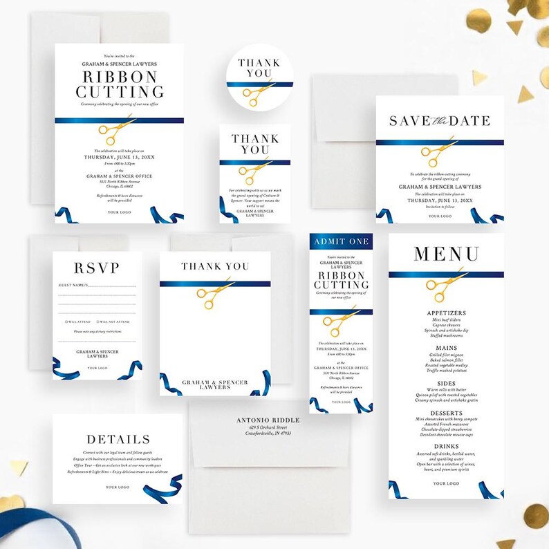Custom Ribbon Cutting Invitation for Business Grand Openings ...