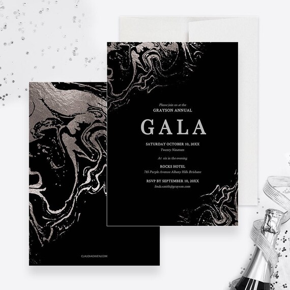 Gala Invitation Editable Template Formal Digital Download - Etsy