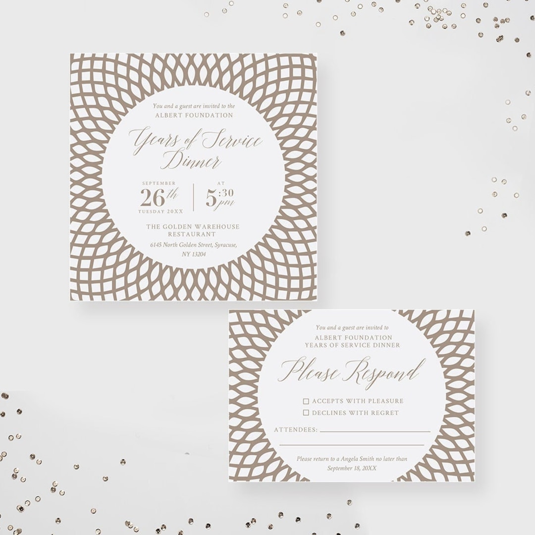 Years of Service Dinner Retirement Party Printed Invitations, Work ...