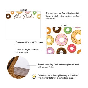 Colorful Donut Note Cards, Donut Birthday Thank You Cards, Doughnut ...