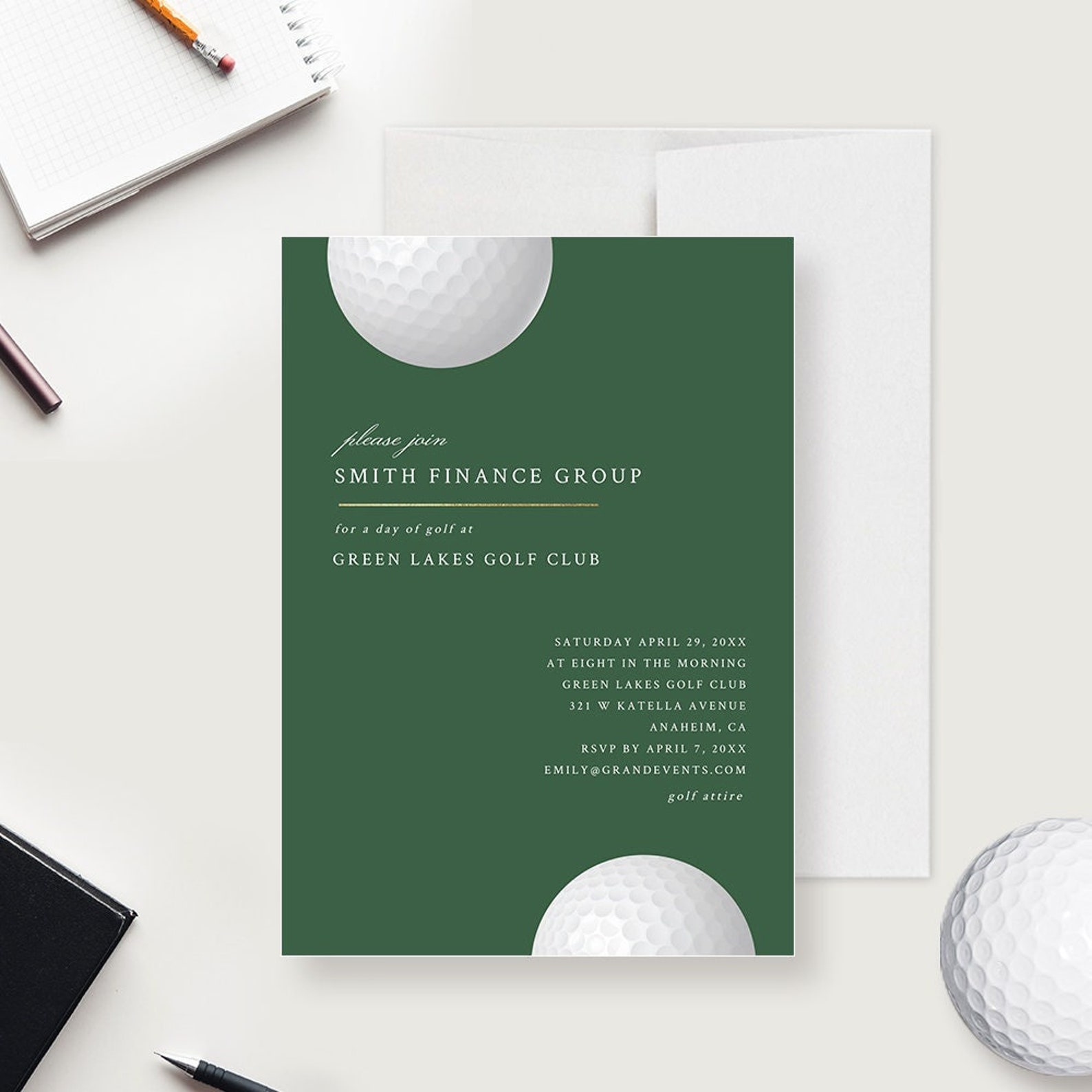 Golf Birthday Party Invitations Template, Golf Invitations for Men ...