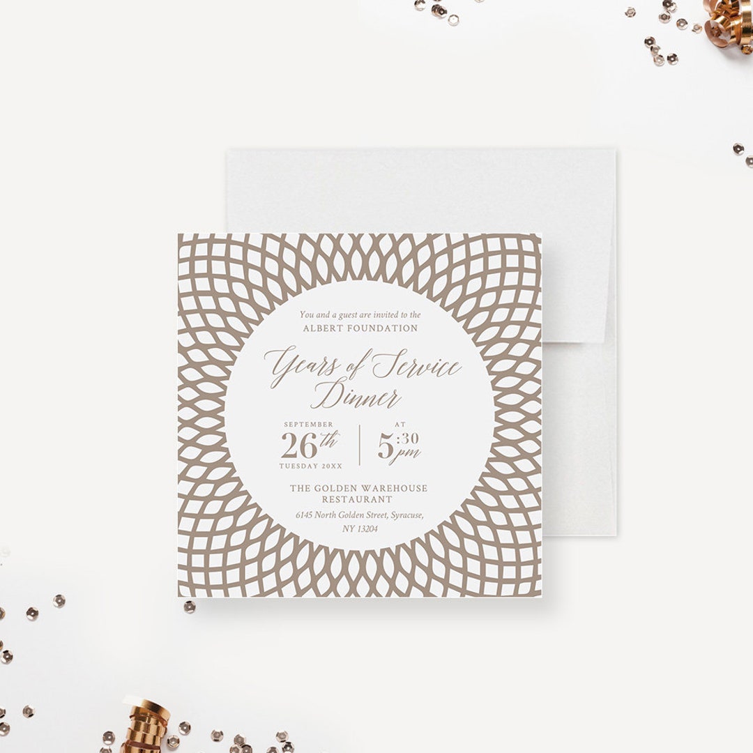 Years of Service Dinner Retirement Party Printed Invitations, Work ...
