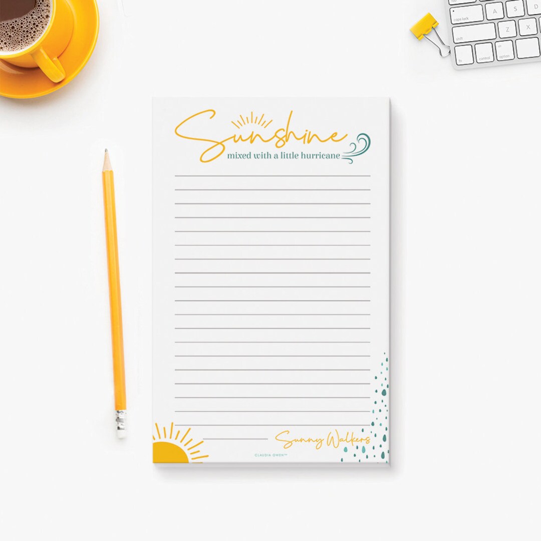 Sunshine Mixed With A Little Hurricane Notepad, Funny Notepad Planner ...