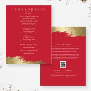 Elegant Gala Invitation Set in Red and Gold, Business Welcome Sign ...