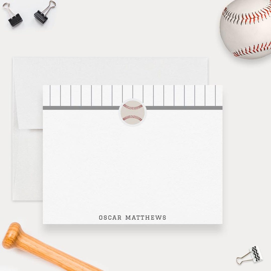 Baseball Note Cards for Boys Birthday Party Kids Sports Thank You Cards ...