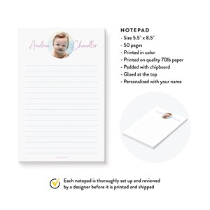 Personalized Photo Notepad, Custom Baby Shower Gift Stationery Writing ...