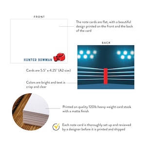 Personalized Boxing Note Card, Boxing Themed Birthday Thank You Cards ...