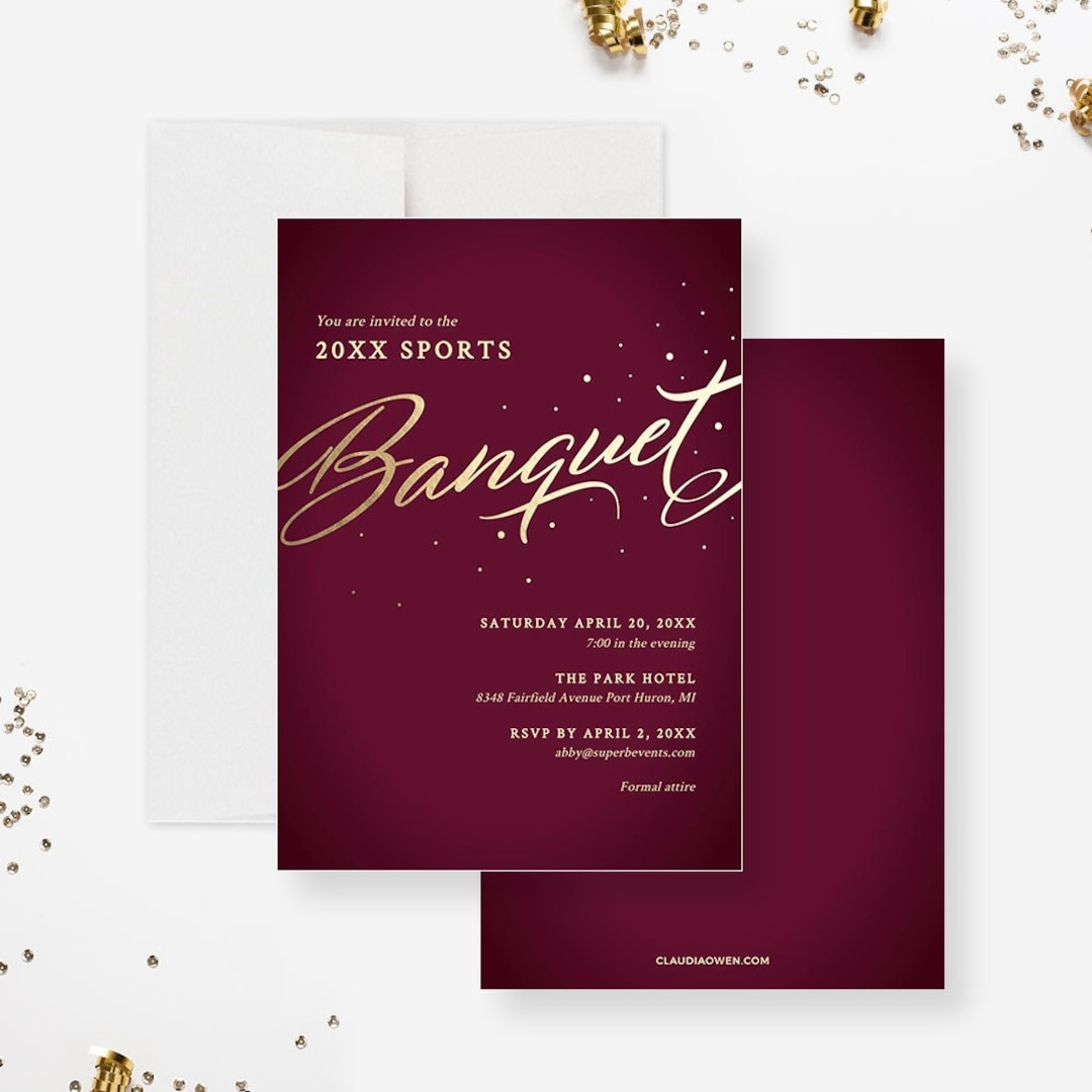 Banquet Invitation Editable Template, Professional Business Event ...