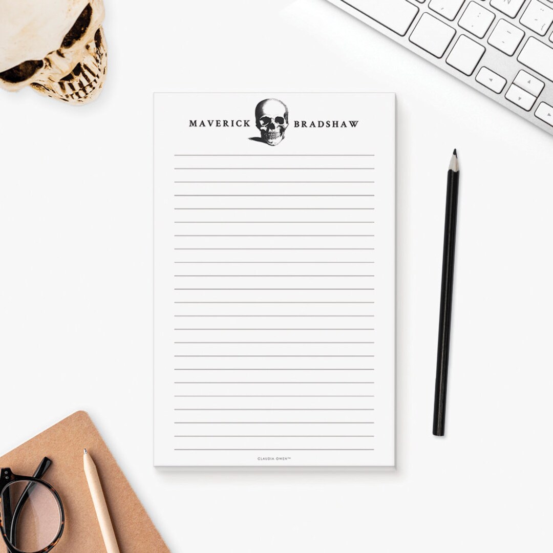 Custom Skull Notepad for Men and Women Goth Skull Stationary - Etsy