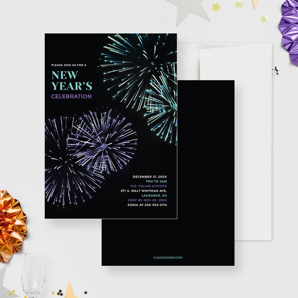 Fireworks Invitation - Etsy
