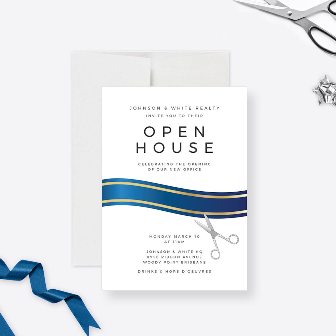 Open House Invitation Template, Grand Opening Launch Party Digital ...