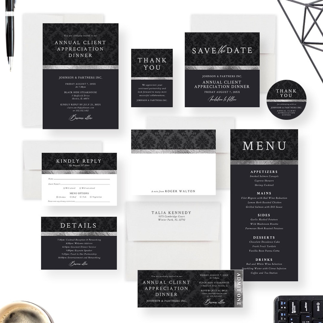 Invitation for Annual Client Appreciation Dinner Party, Business ...