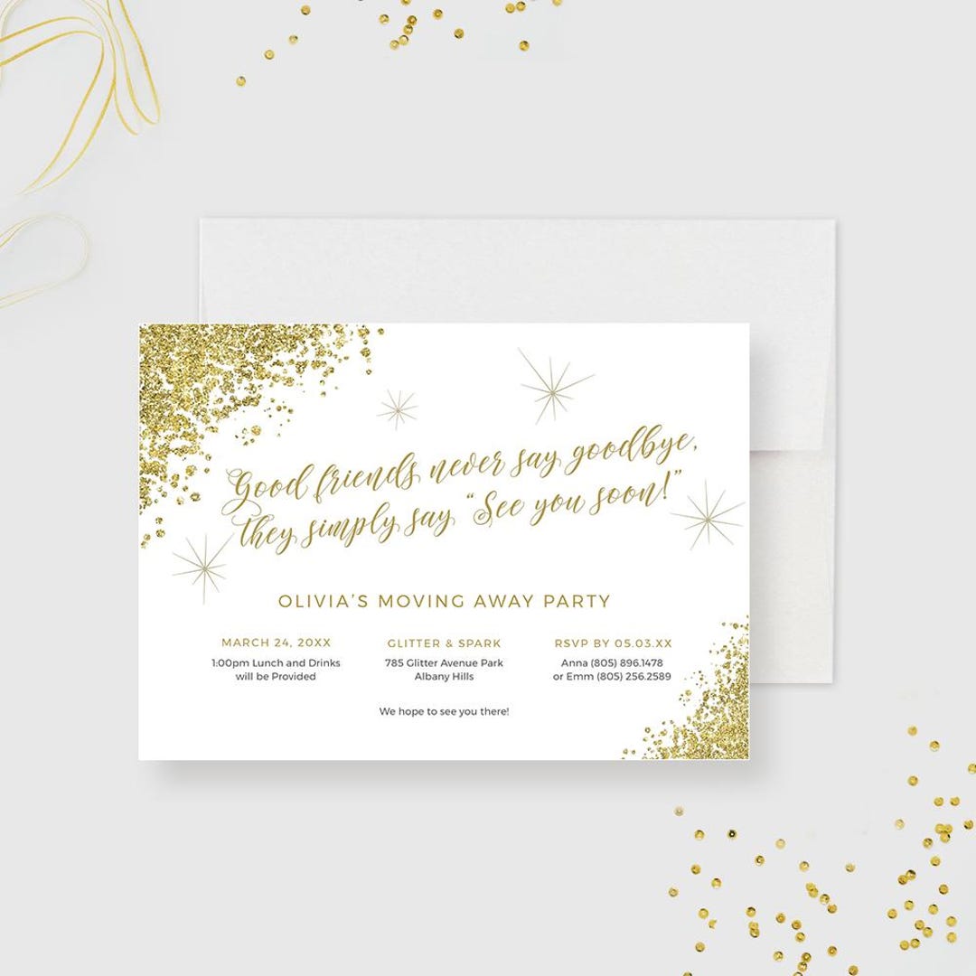 Farewell Invitation Template, Best Friend Moving Party Digital Download ...