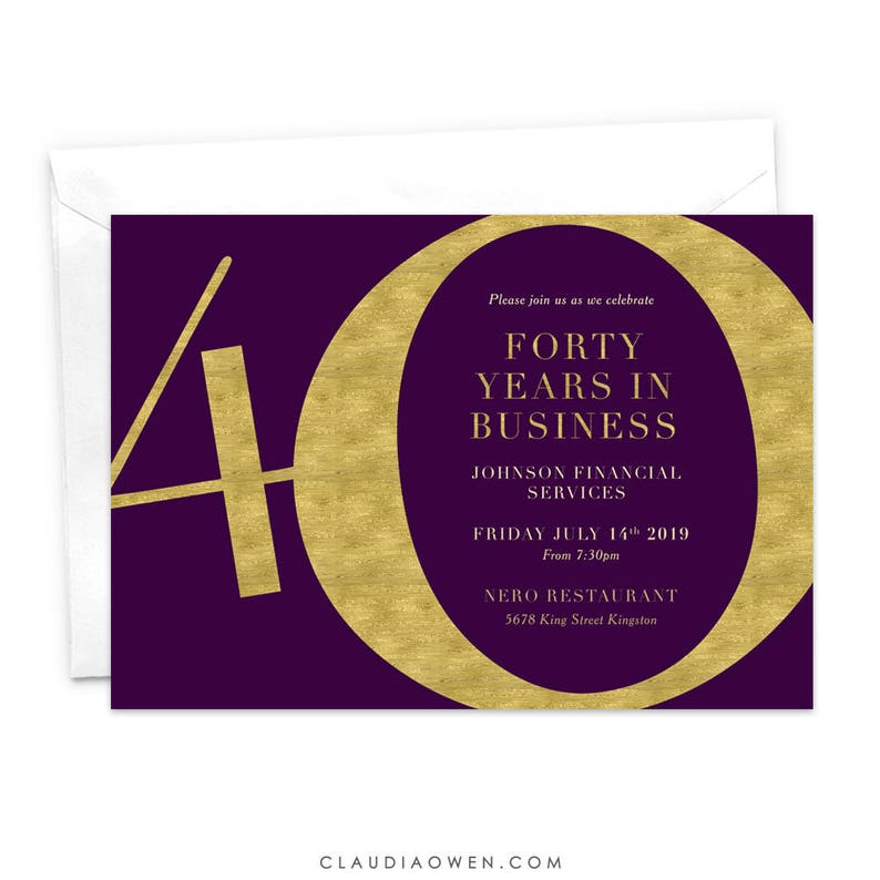 Forty Years in Business 40th Anniversary Fortieth Anniversary | Etsy