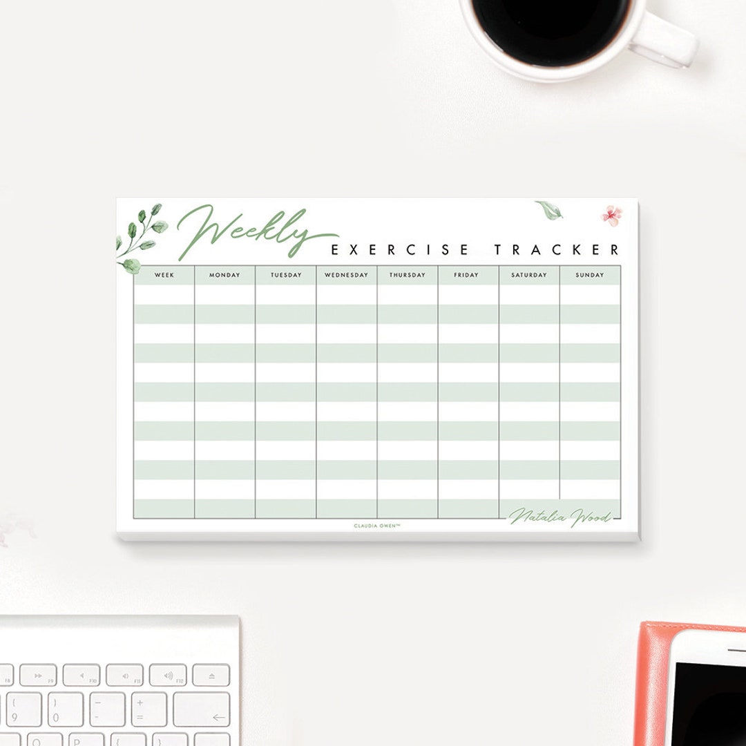 Workout Log Notepad, Exercise Tracker Notepad, Fitness Tracker Exercise ...