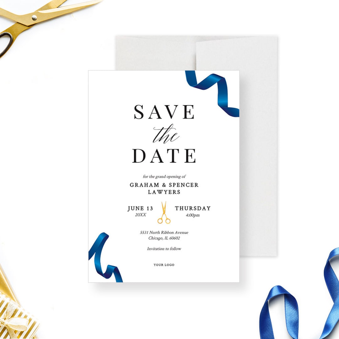 Grand Opening Save the Date Card Template, Launch Party Digital ...