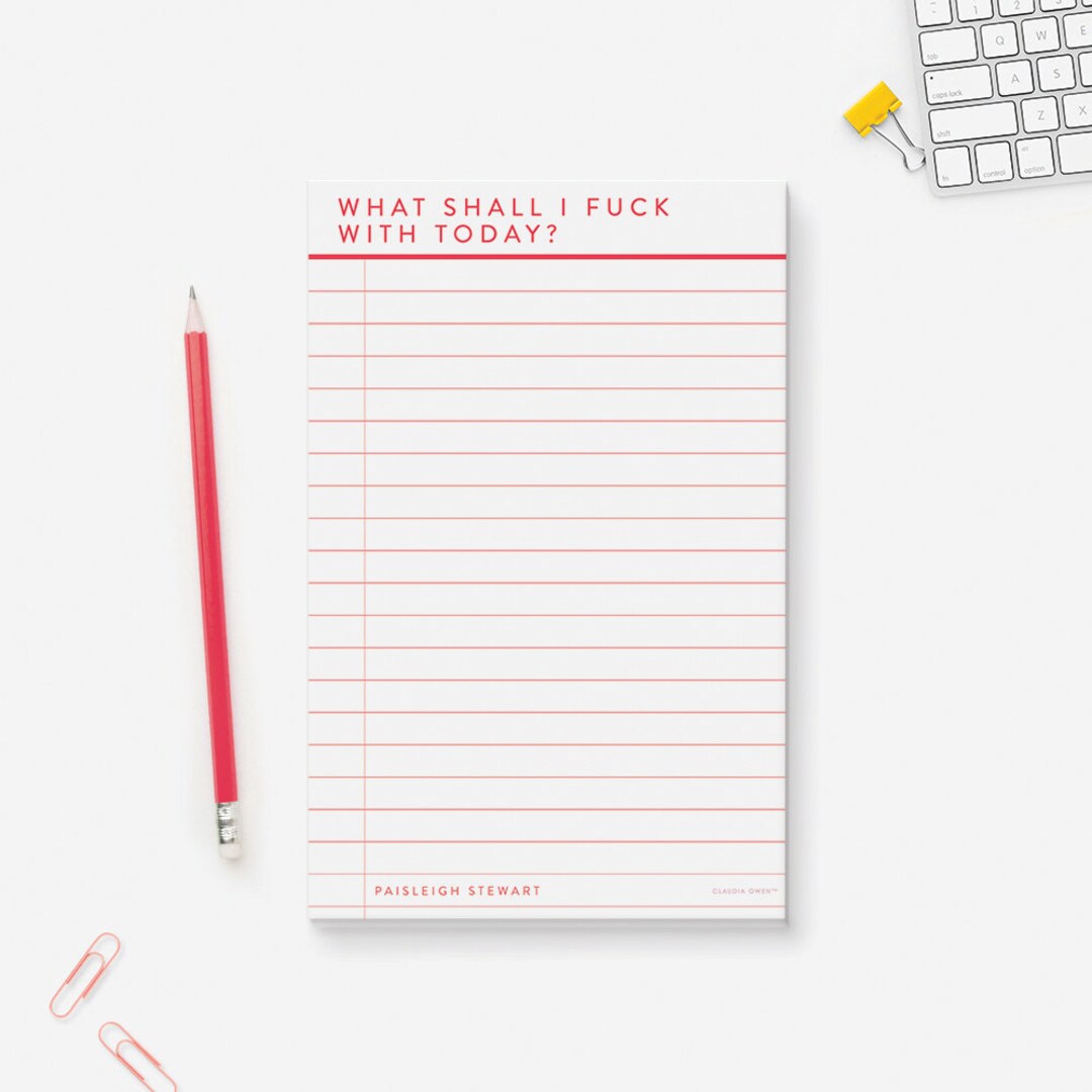 Personalized Funny Notepad to Do List, Home Office Lined Notepad for ...